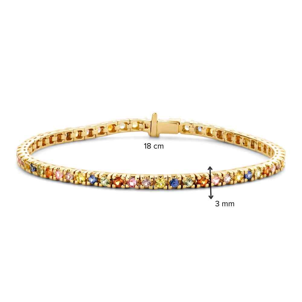 Gouden armband met regenboog saffier AG137170 | Excellent Jewelry