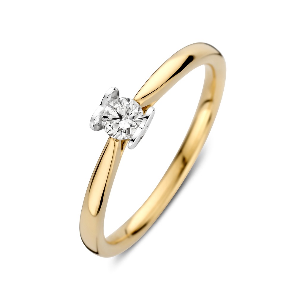 Ring bicolor briljant 0.19 crt. | Excellent Jewelry